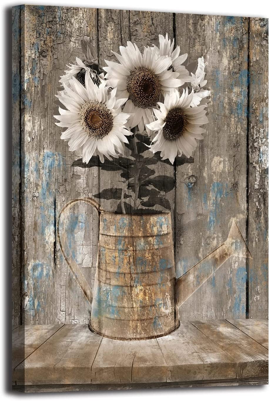 Rustic Farmhouse Sunflowers Wall Art Flowers Wall Art Rustic Floral ...