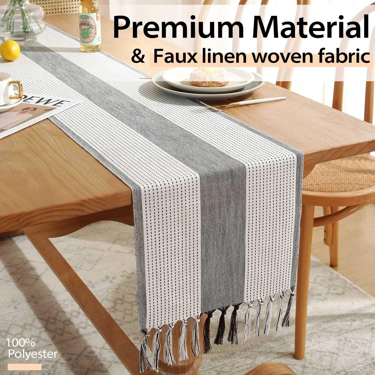 Rustic Farmhouse Table Runner 120 Iches Long Burlap Style 13 X 120 ...