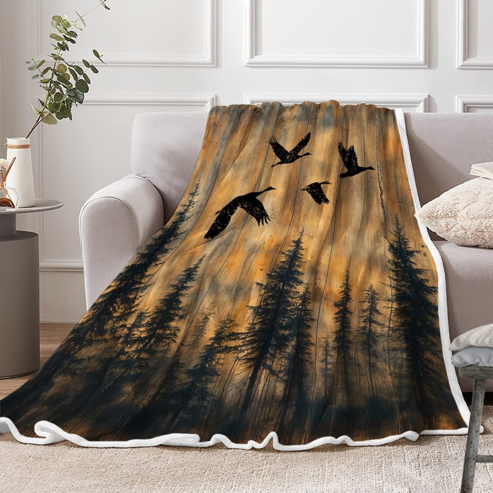Rustic Farmhouse Throw Blanket, Country Cabin Forest Vintage Cozy Warm ...
