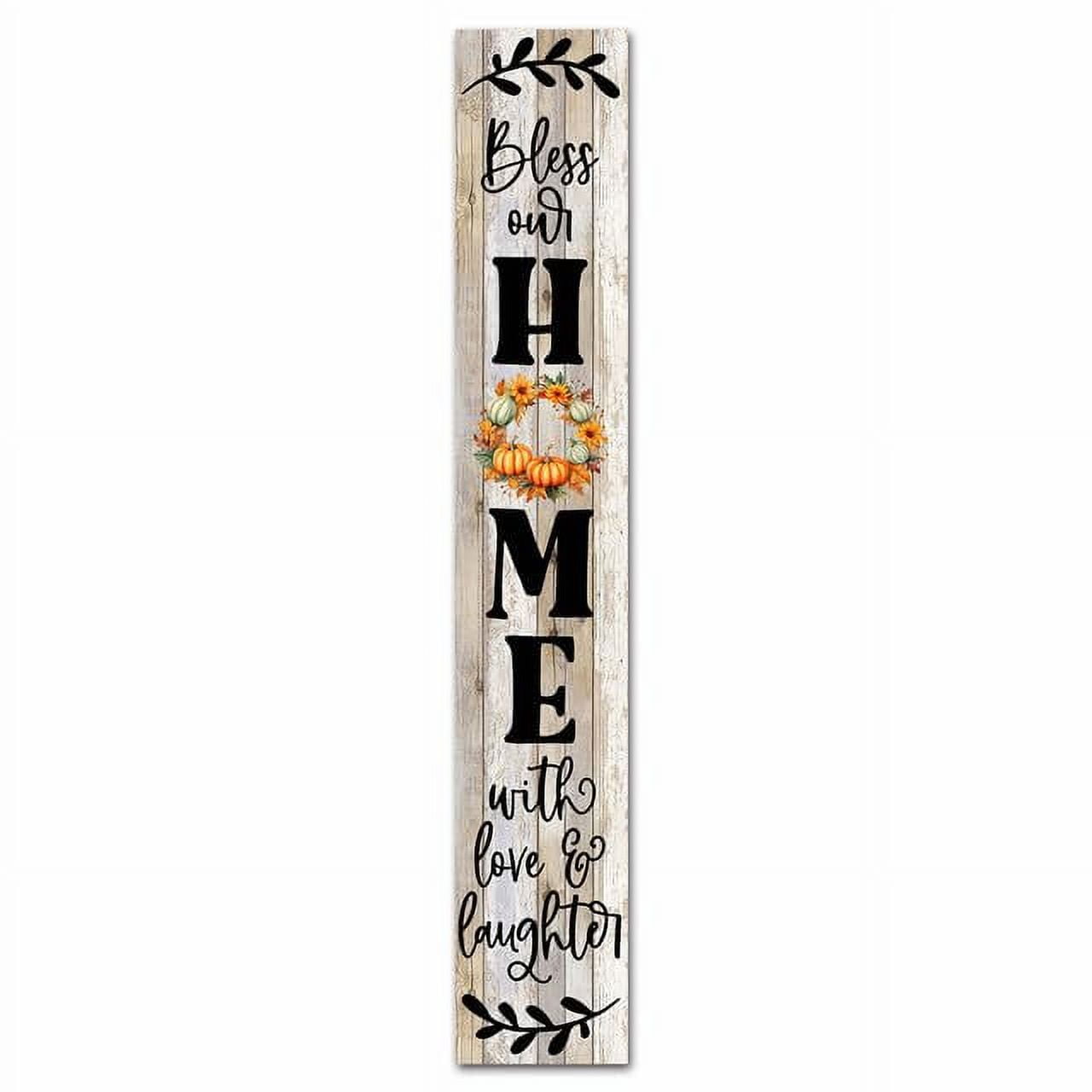 Rustic Farmhouse Vertical Welcome Sign for Front Door Bless Our Home ...