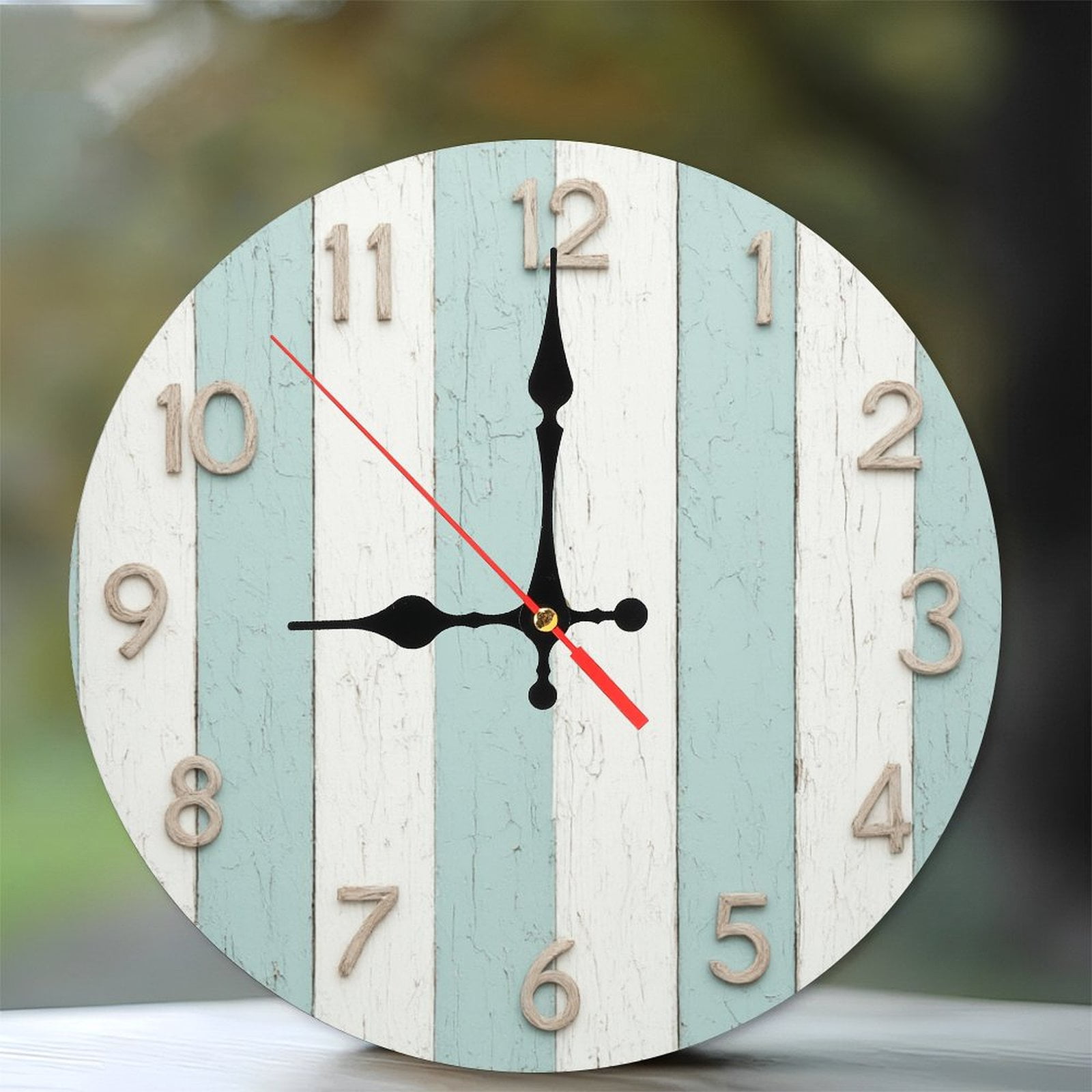 Rustic Farmhouse Wall Clock Shabby Chic Home Decor 10-Inch Silent ...