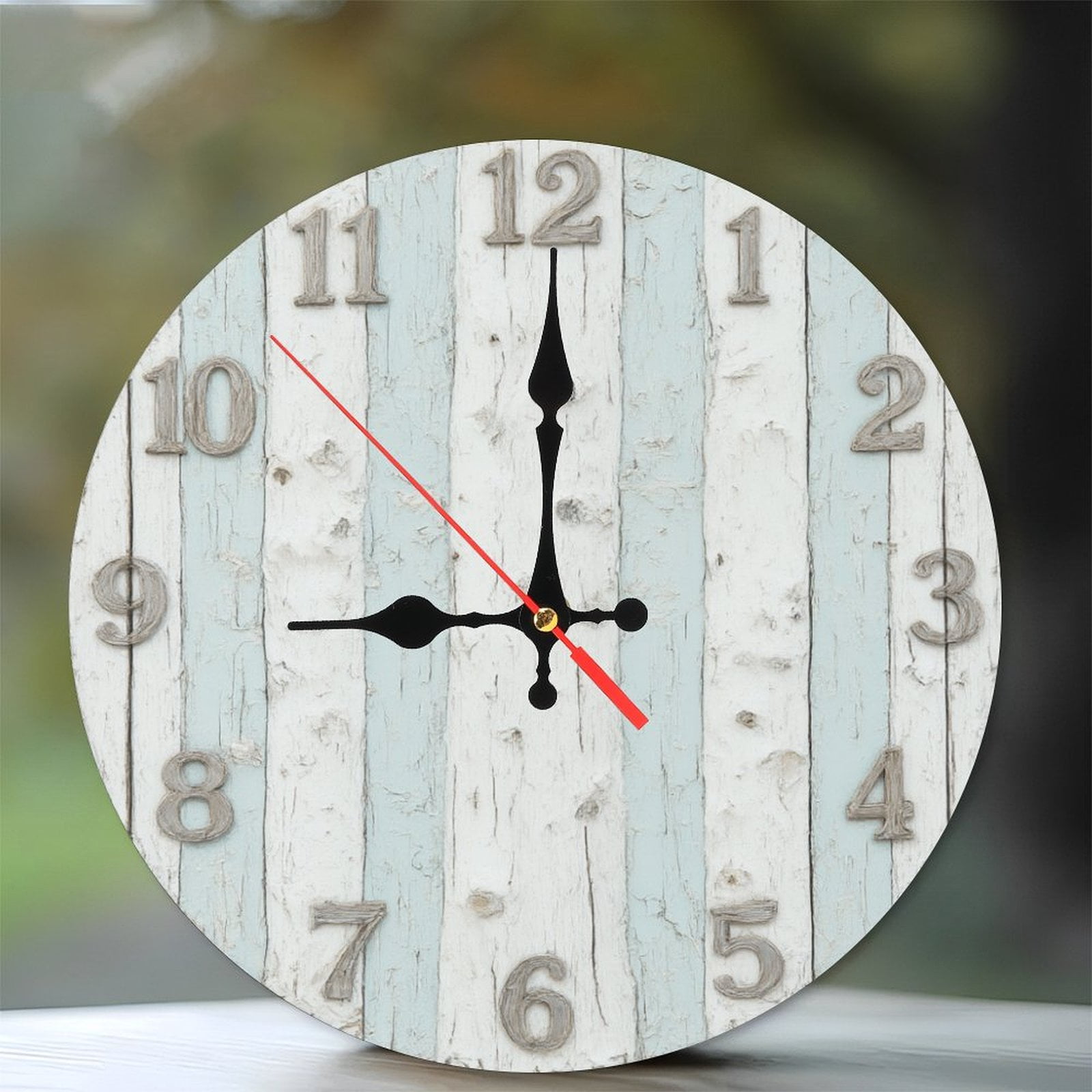 Rustic Farmhouse Wall Clock Shabby Chic Home Decor 10-Inch Silent ...