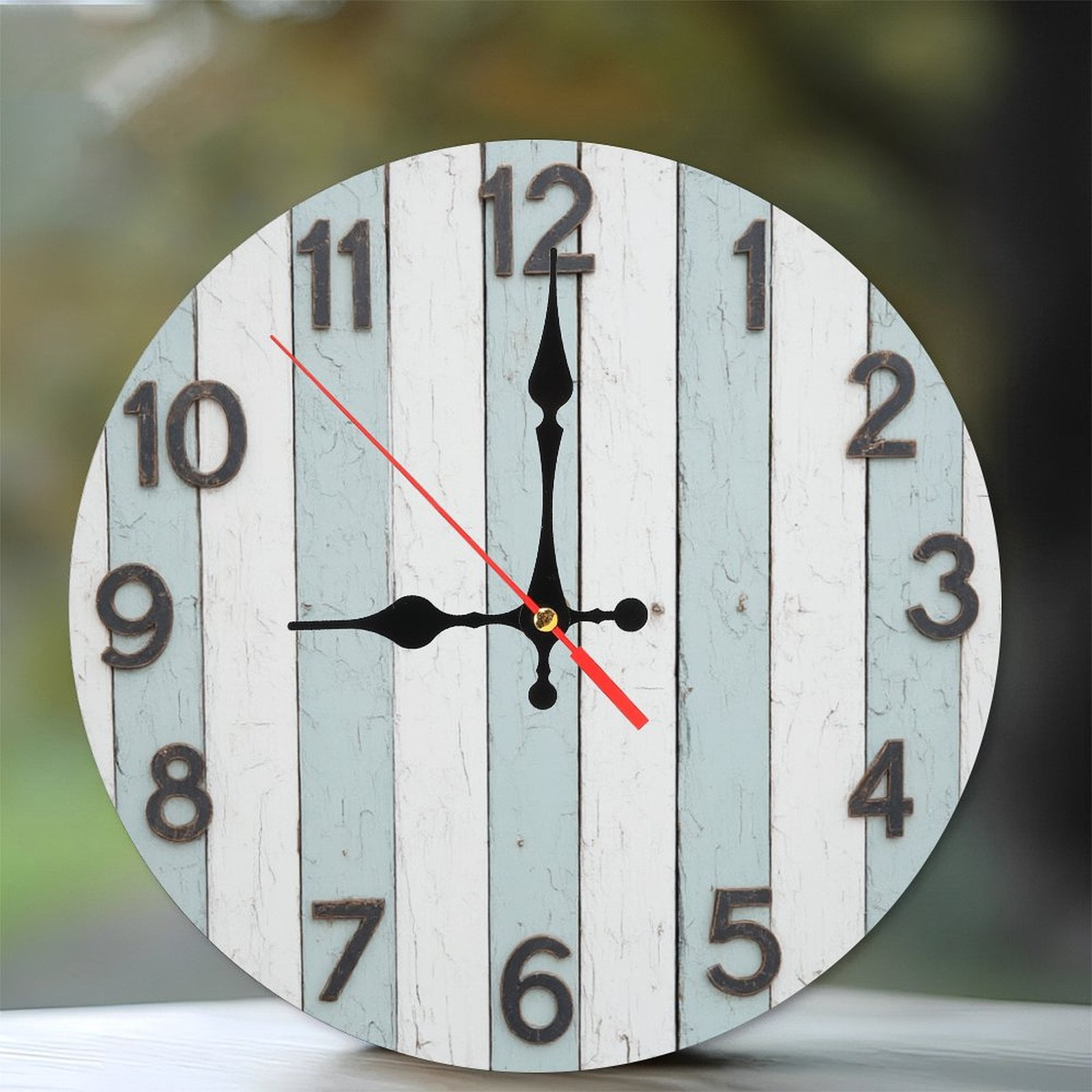 Rustic Farmhouse Wall Clock Wooden Vintage Shabby Chic Home Decor 10 ...