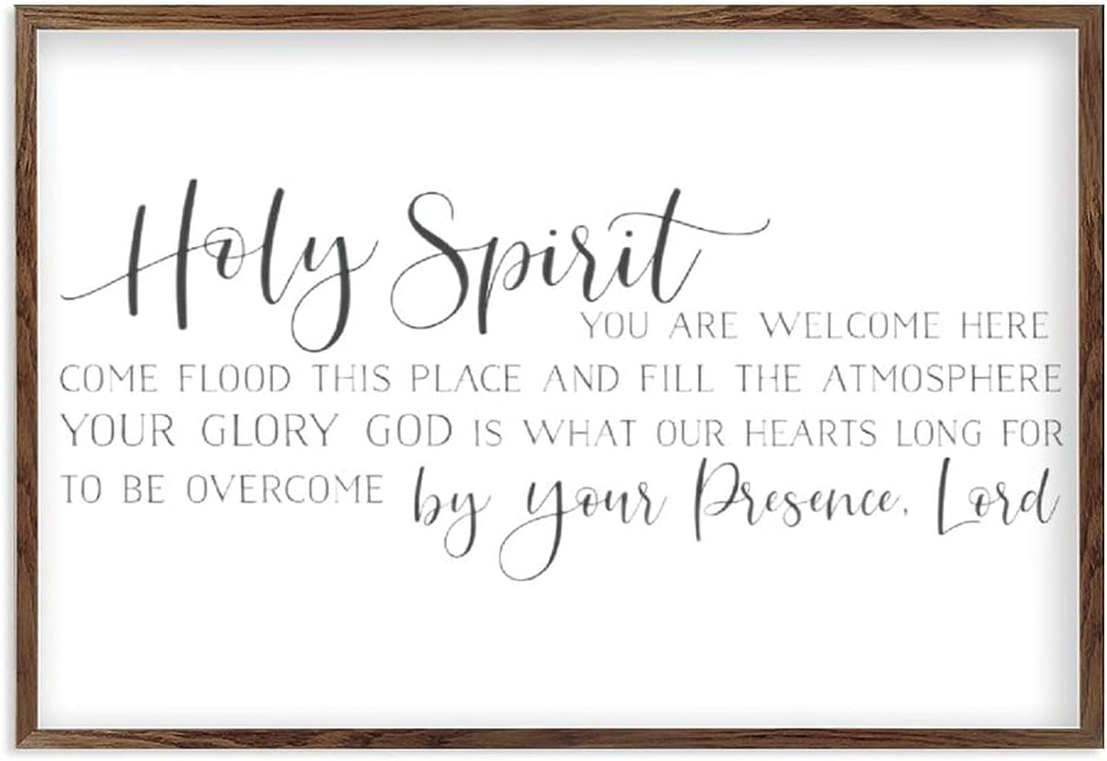 Rustic Farmhouse Wall Decor Signs Holy Spirit You Are Welcome Here Sign ...