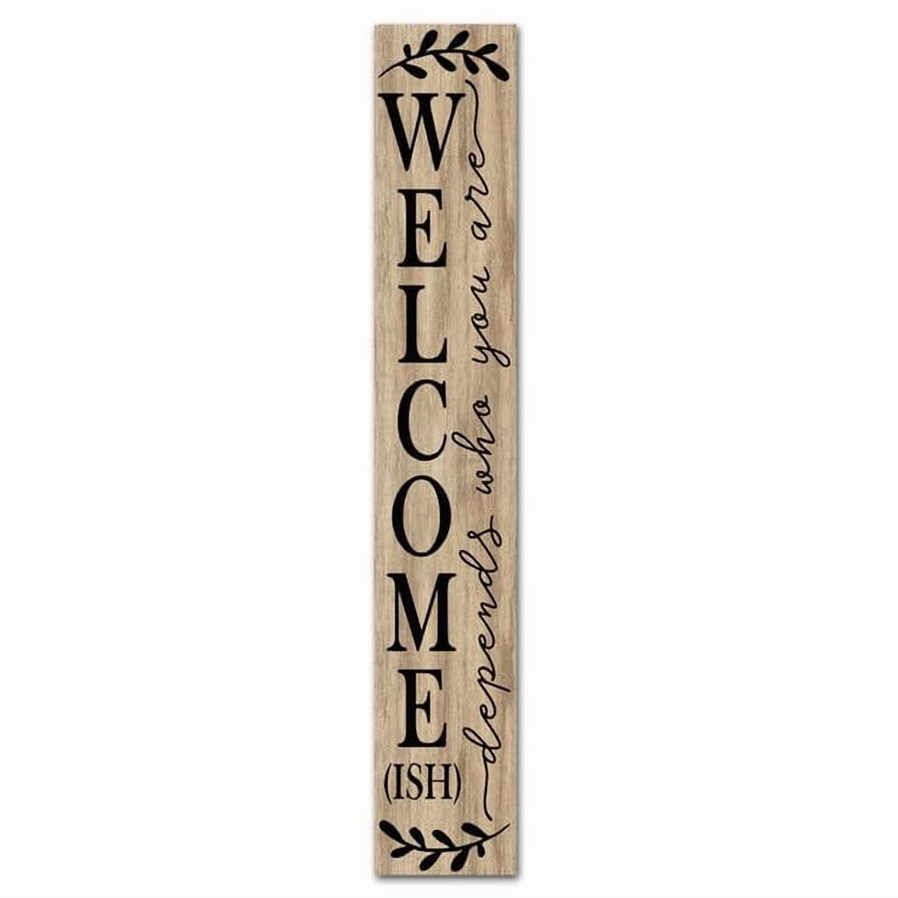 Rustic Farmhouse Welcome-ish Sign for Front Door, Hanging Welcome Sign ...