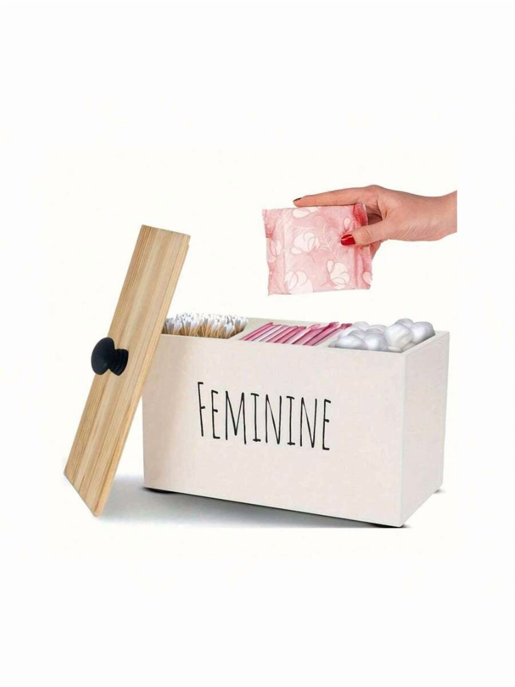 Rustic Farmhouse Wooden Tampon Storage Box With Lid - Versatile ...