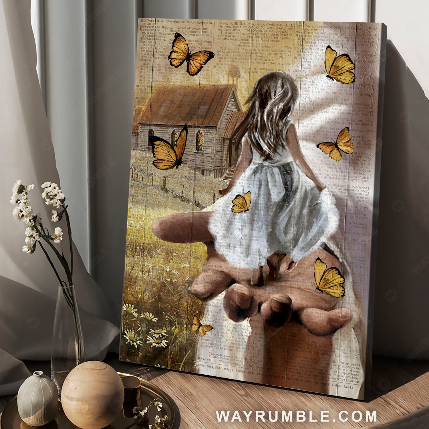 Rustic Farmhouse, Yellow Butterfly, Spiritual Painting, Jesus Christ ...