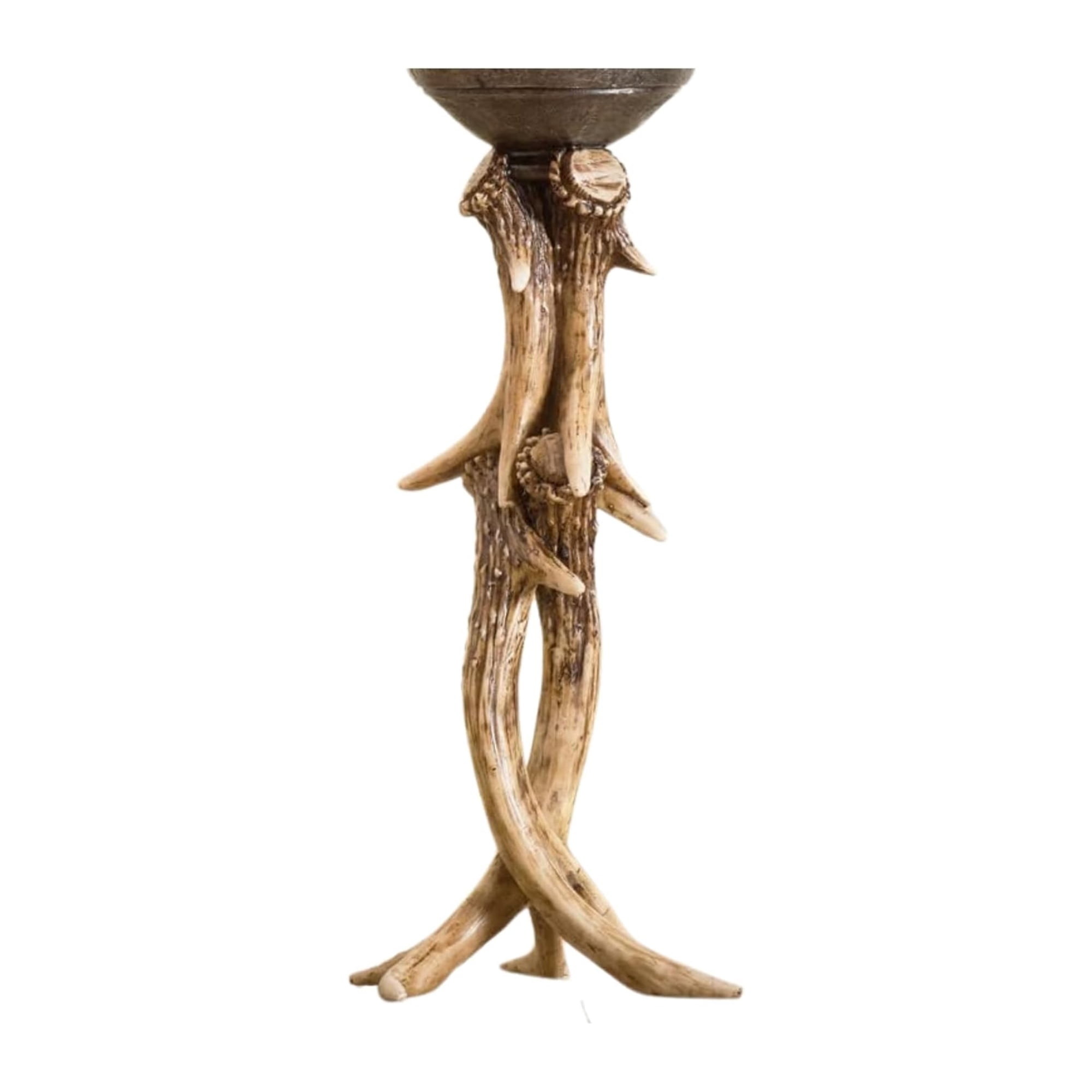 Rustic Faux Deer Antler Candle Stick Holder Pillar Candle Cabin Lodge ...