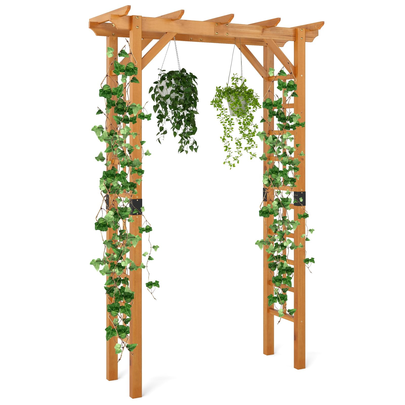 Rustic Fir Wood Arbor 7FT, Spacious Wedding Arch for Outdoor Garden ...