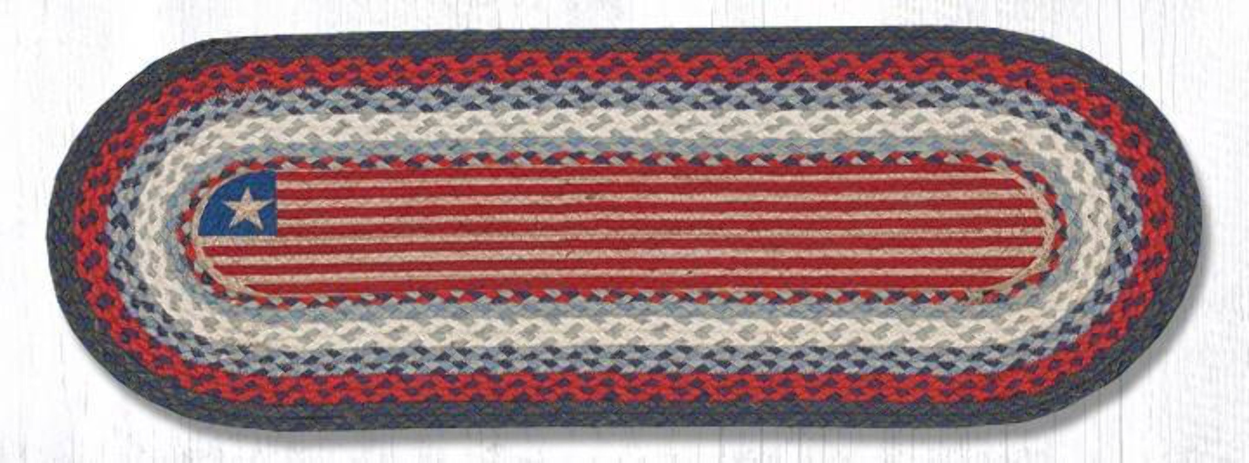 Rustic Flag Braided Oval Table Runner - 100% Natural Jute and Hand ...