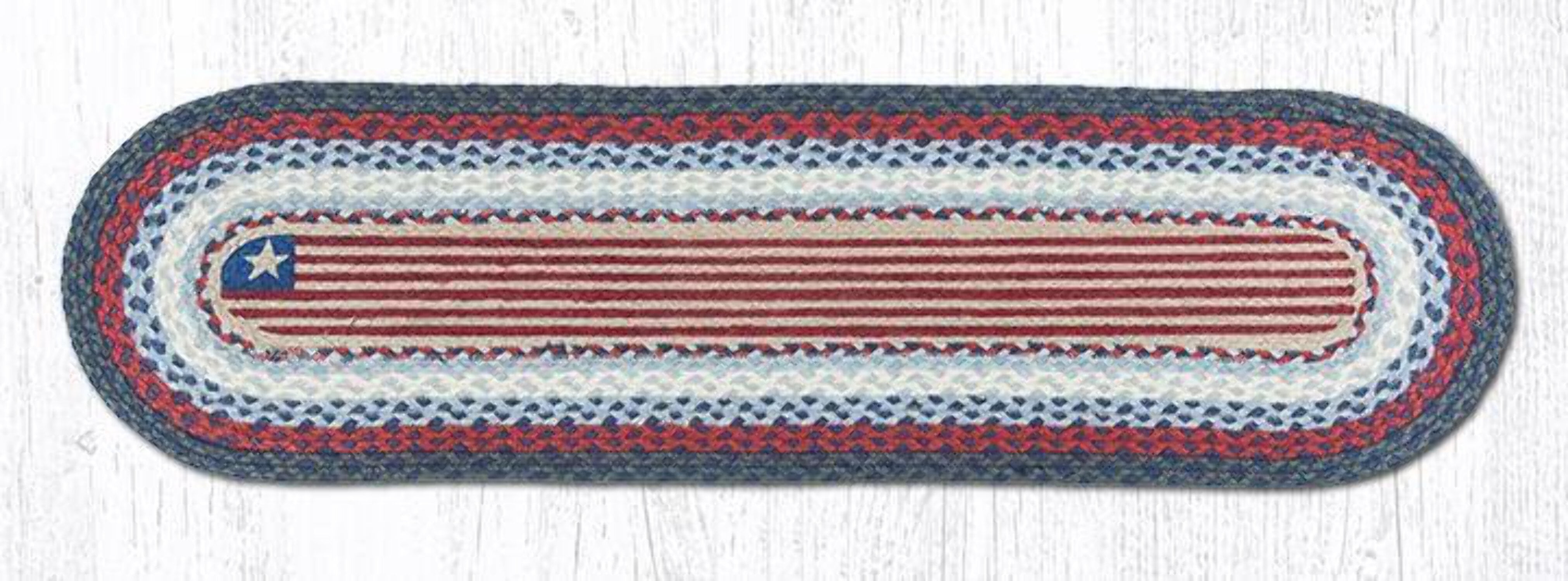 Rustic Flag Braided Oval Table Runner - 100% Natural Jute and Hand ...