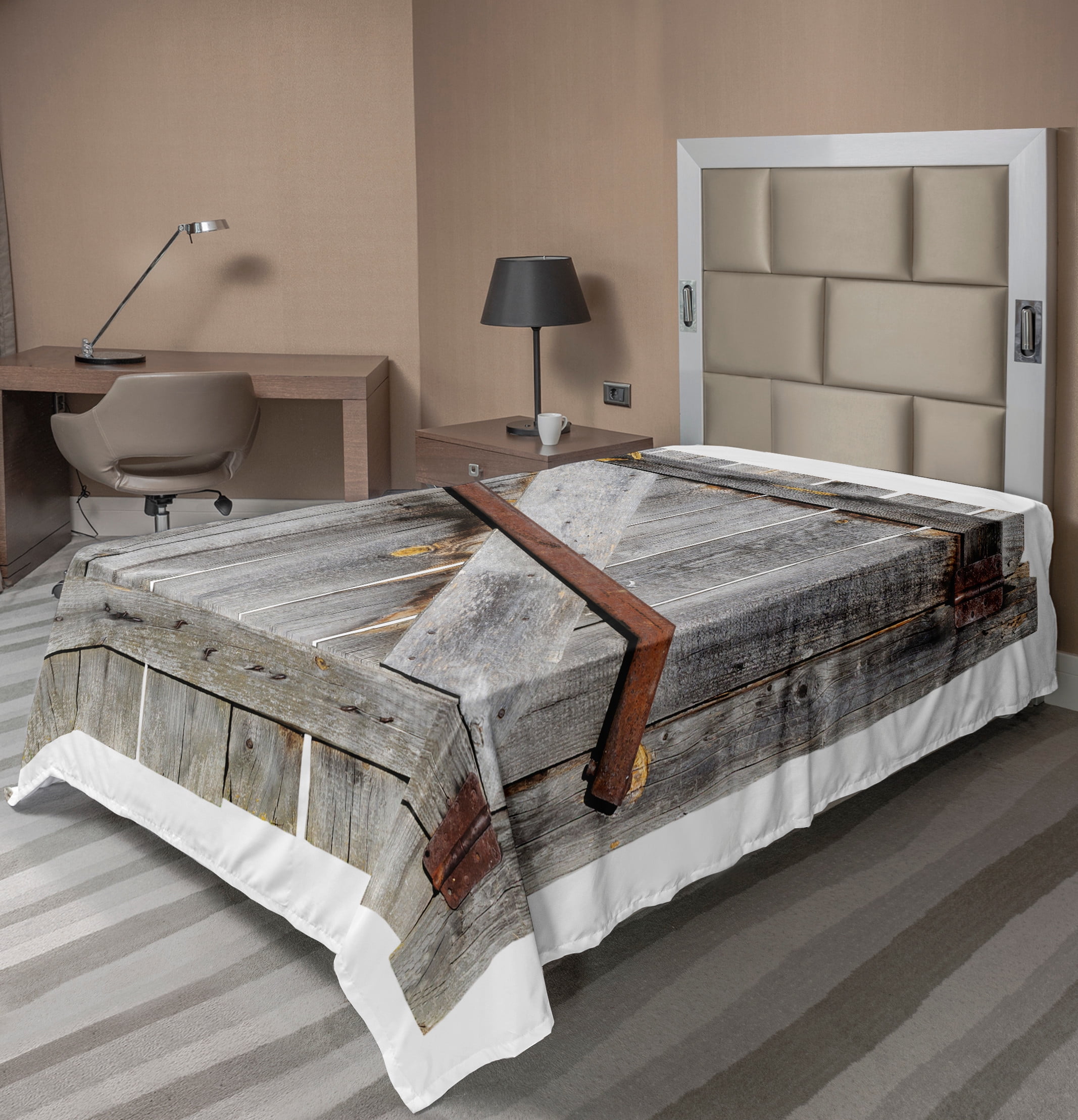 Rustic Flat Sheet, Aged Wood Barn Door with Rusty Crossed Locks ...