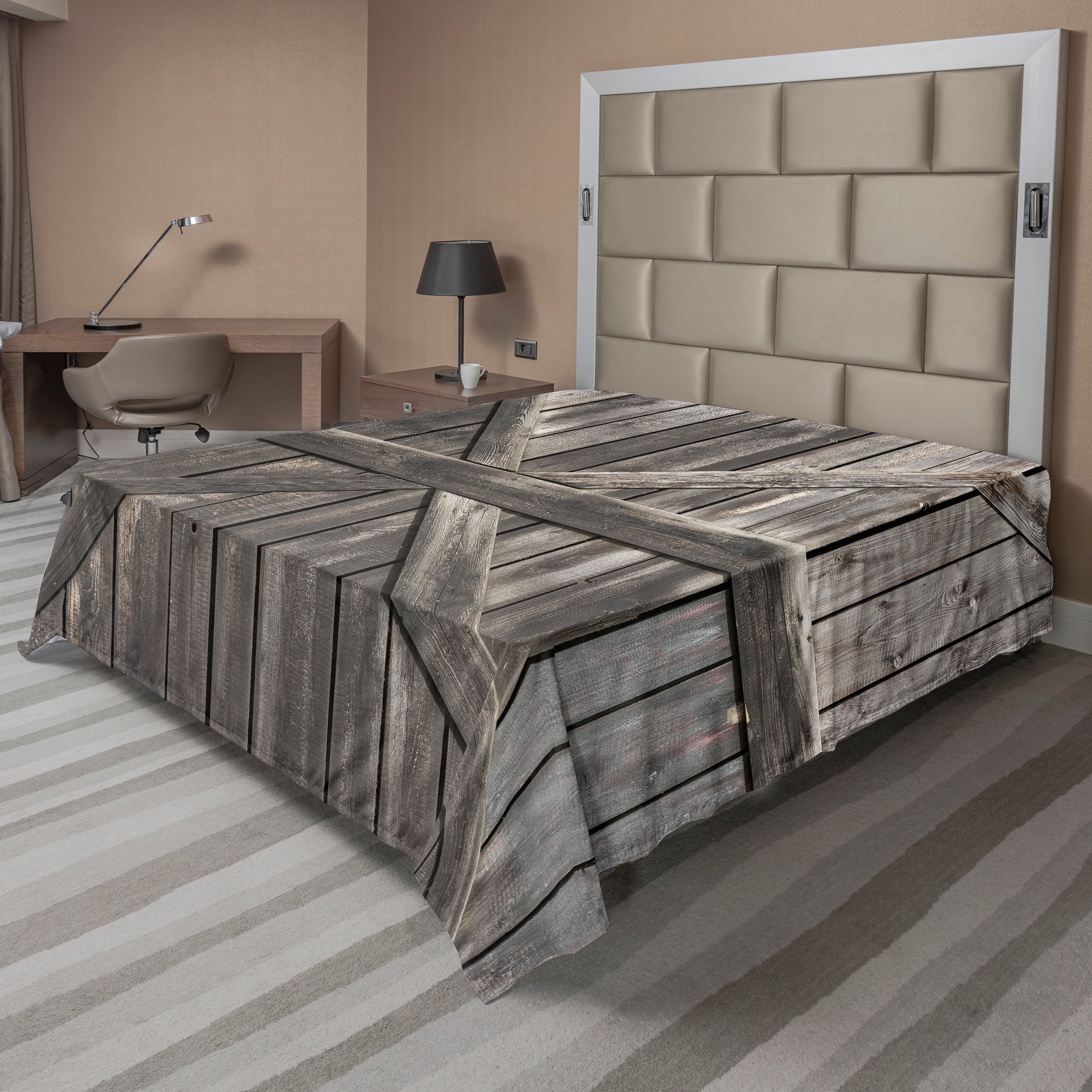 Rustic Flat Sheet, Old Wooden Door with Planks Rustic Country Life ...