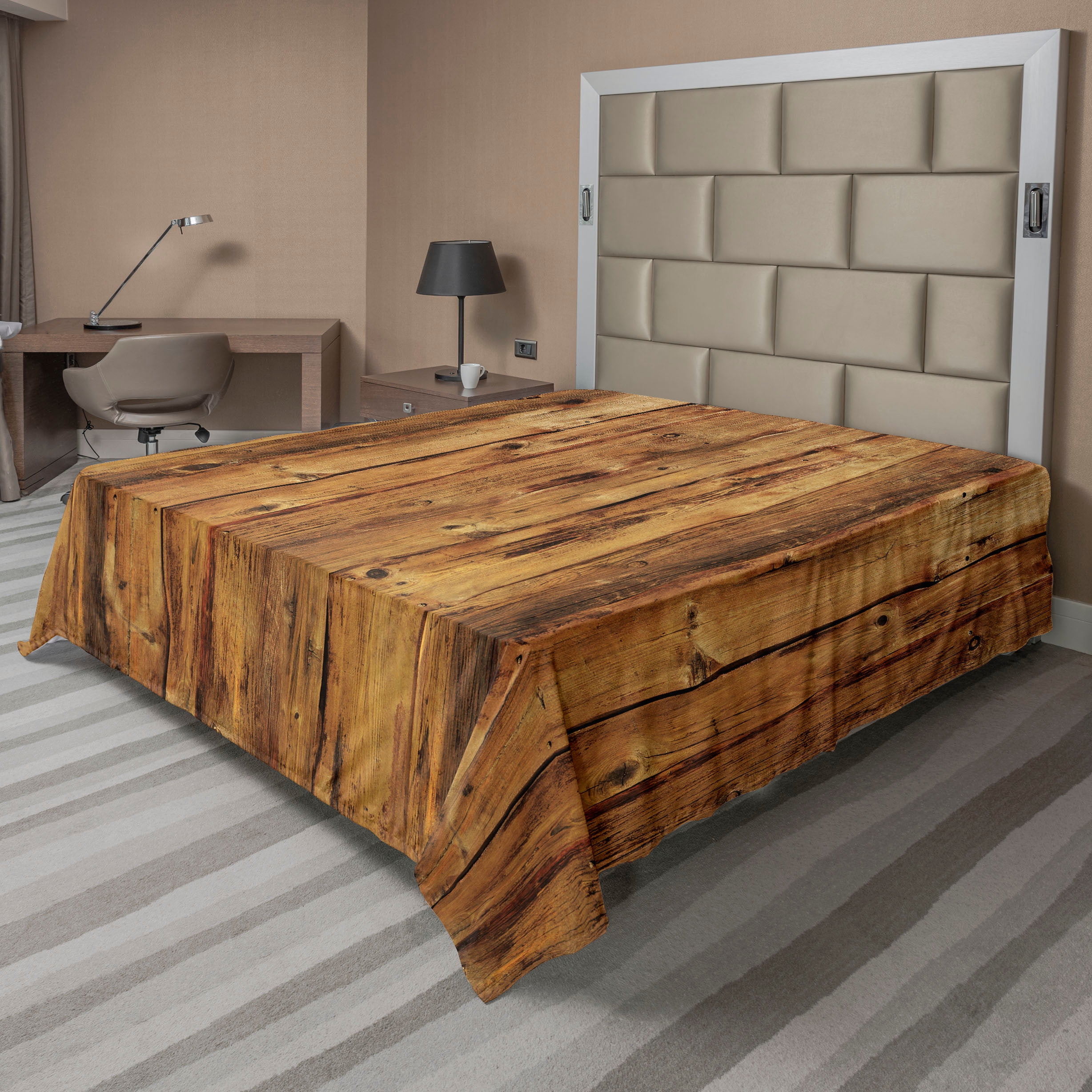 Rustic Flat Sheet, Wooden Texture Image Nature Forest Trees Pattern ...