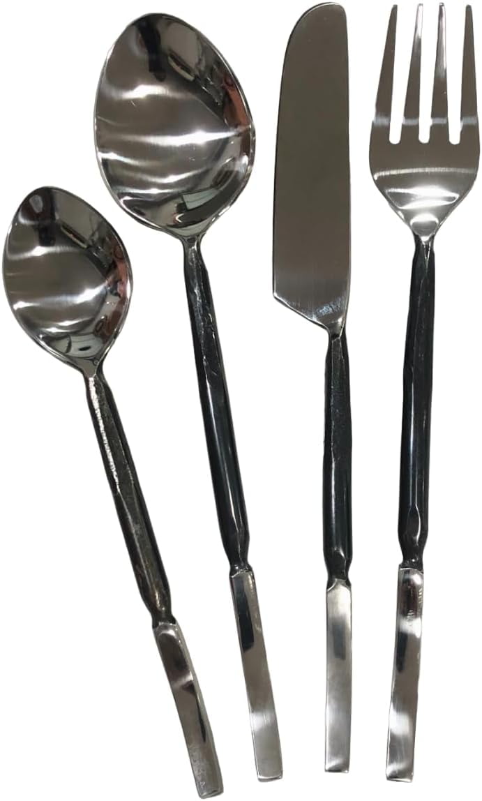 Rustic Flatware Fork Spoon Knife Hand Forged Dinner Set, Viking Cutlery ...