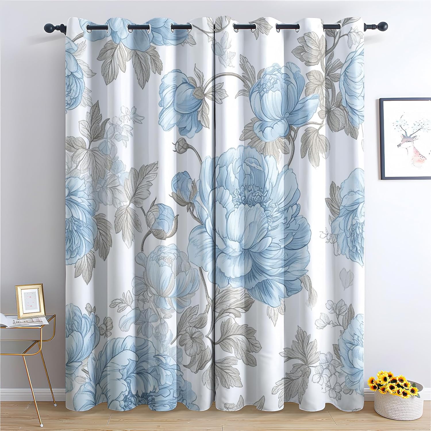 Rustic Floral Curtains For Bedroom, Country Farmhouse Flower Curtain ...