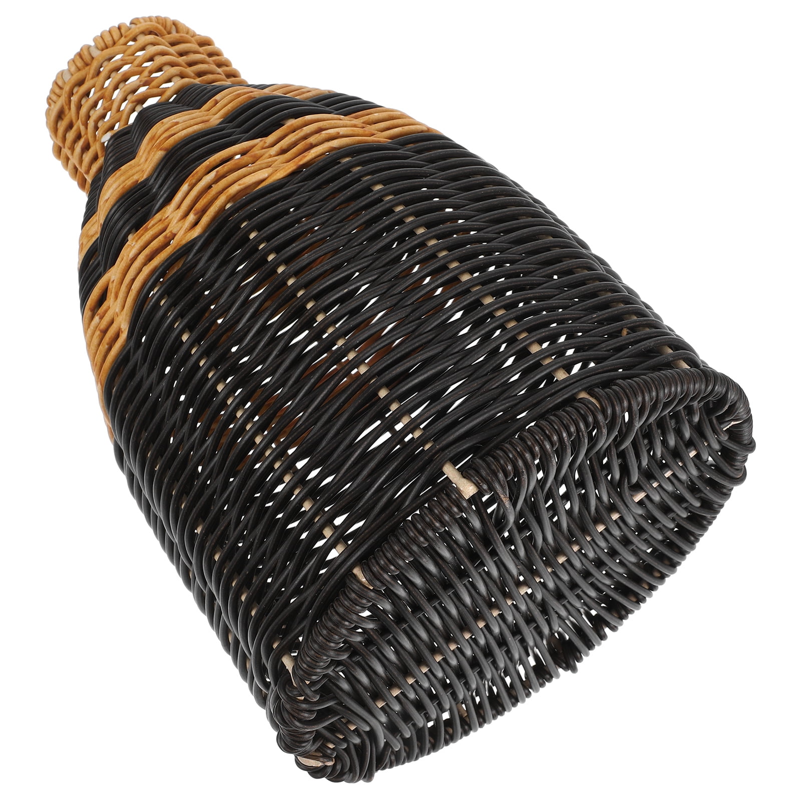 Rustic Flower Basket Flowers Vase Office Plastic Rattan Weaving Vase ...