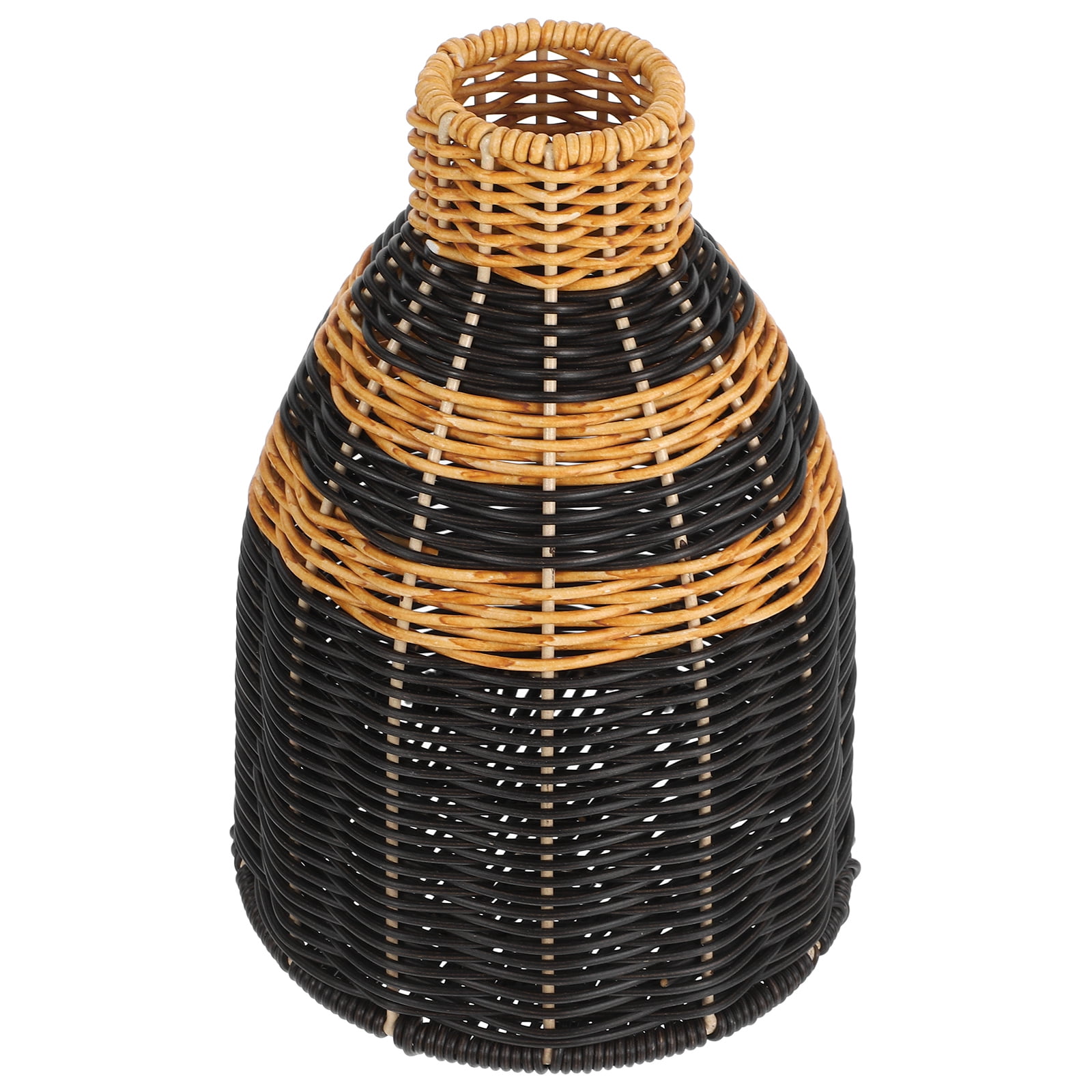 Rustic Flower Basket Flowers Vase Office Plastic Rattan Weaving Vase ...