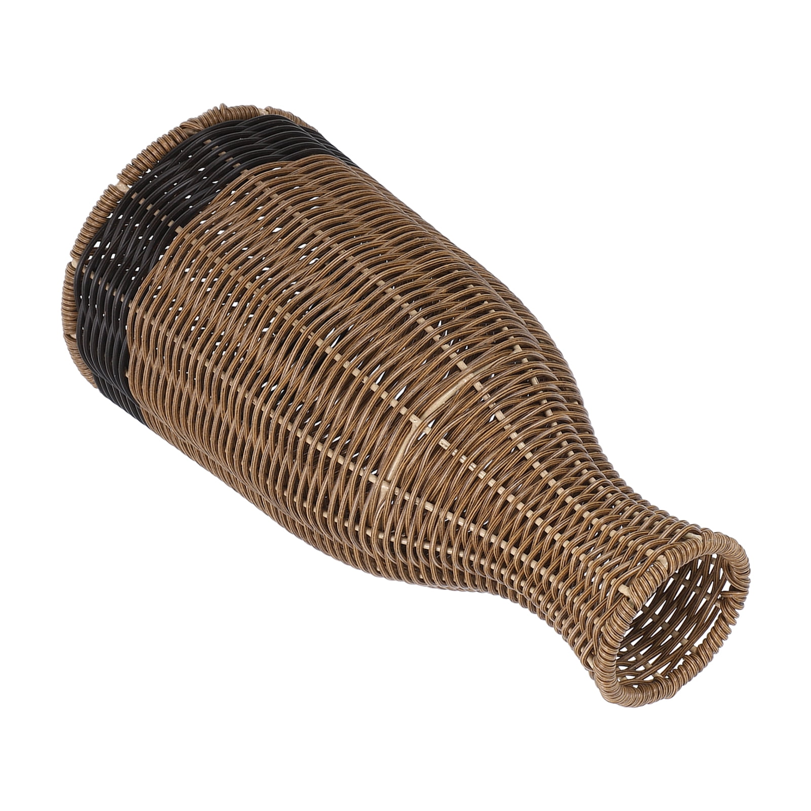 Rustic Flower Basket Flowers Vase Office Plastic Rattan Weaving Vase ...