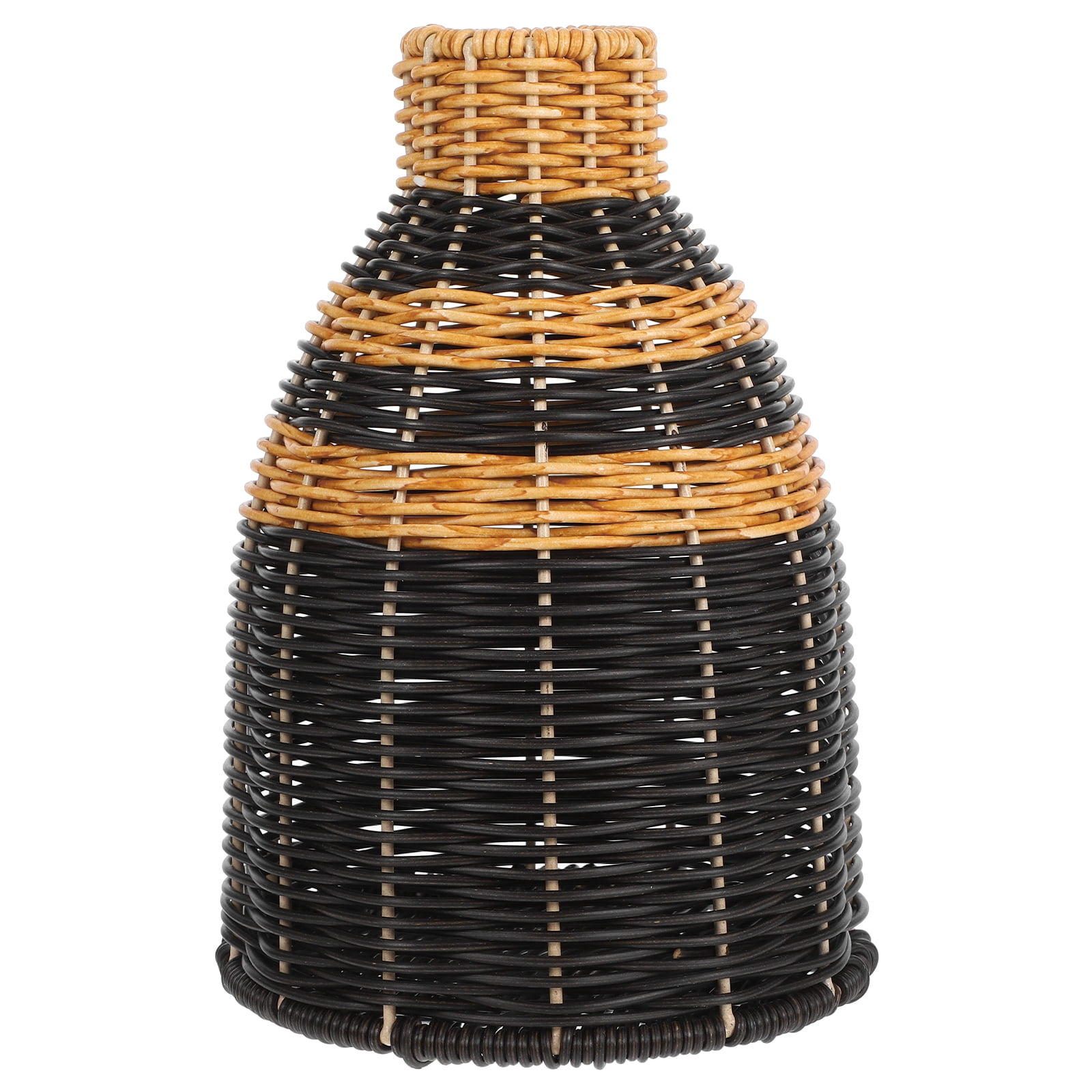 Rustic Flower Basket Flowers Vase Office Plastic Rattan Weaving Vase ...