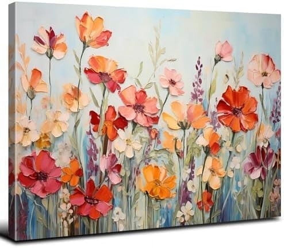Rustic Flower Wall Art Colorful Wildflower Pictures Wall Decor for ...