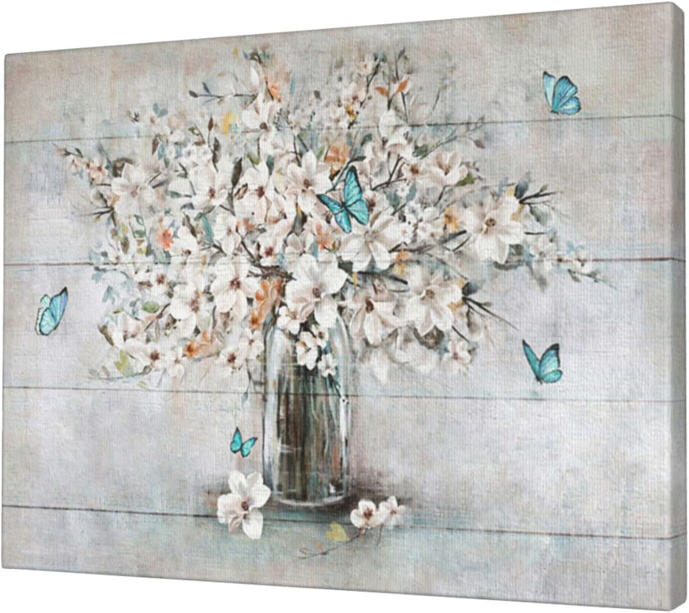 Rustic Flower Wall Art Farmhouse Bathroom Decor White Blossom Floral ...