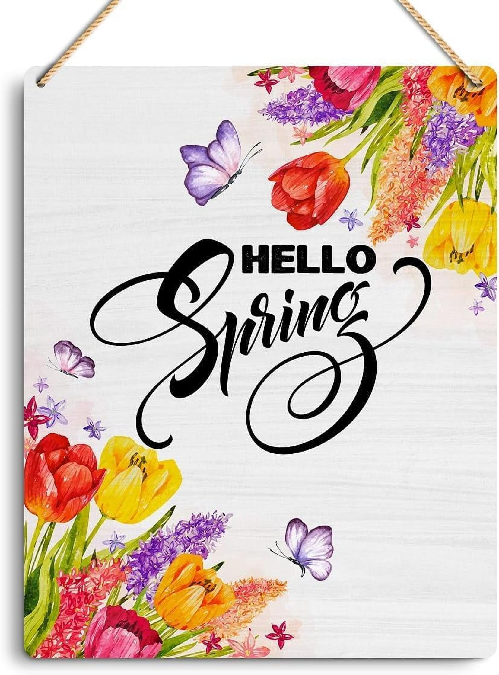 Rustic Flowers Farmhouse Home Office Wall Decor Spring Wood Sign ...