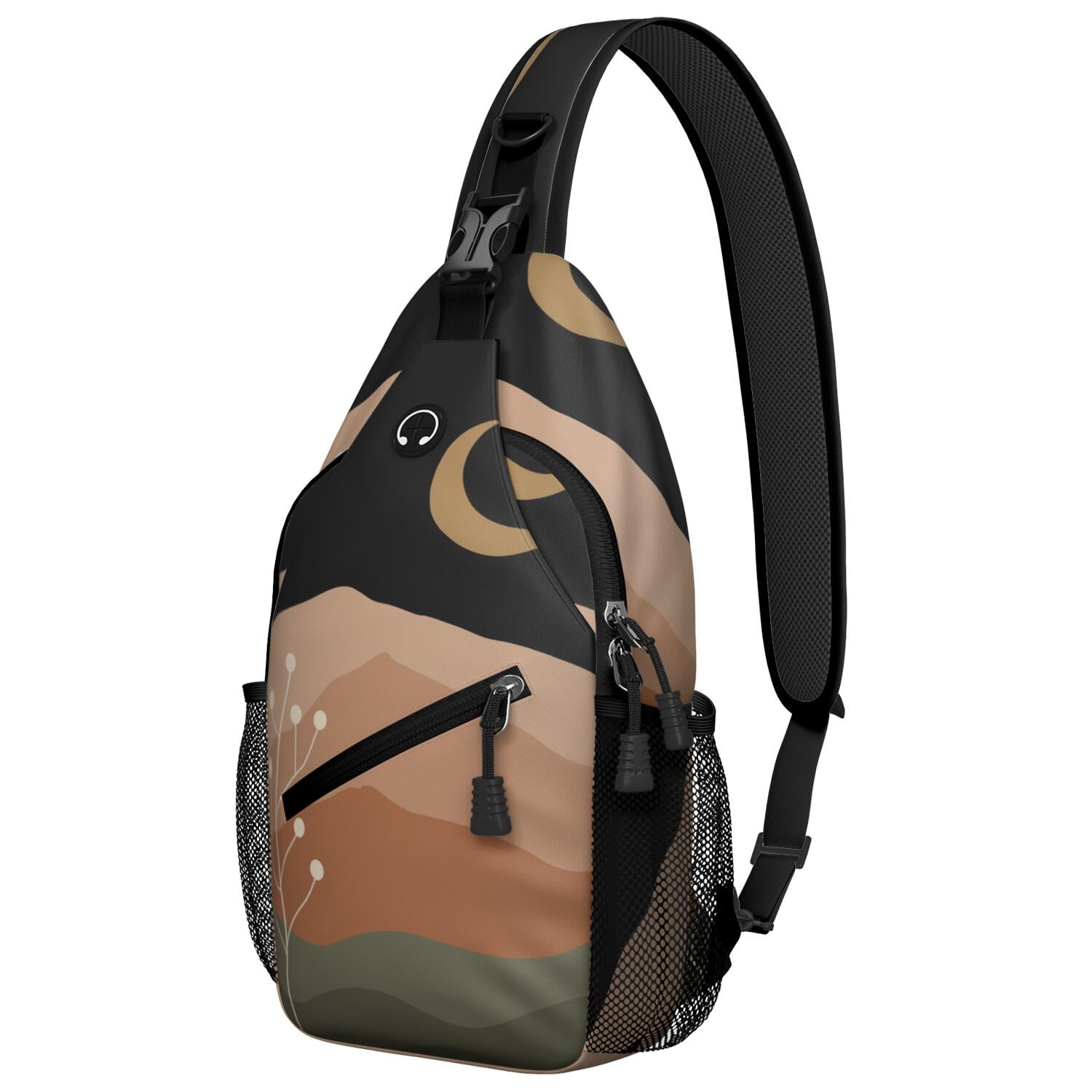 Rustic Folk Style Sling Backpack Lightweight Travel Crossbody Bag with ...