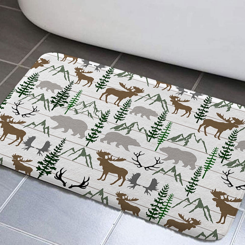 Rustic Forest Bathroom Rugs, Rustic Lodge Forest Cabin Bathroom Rugs ...