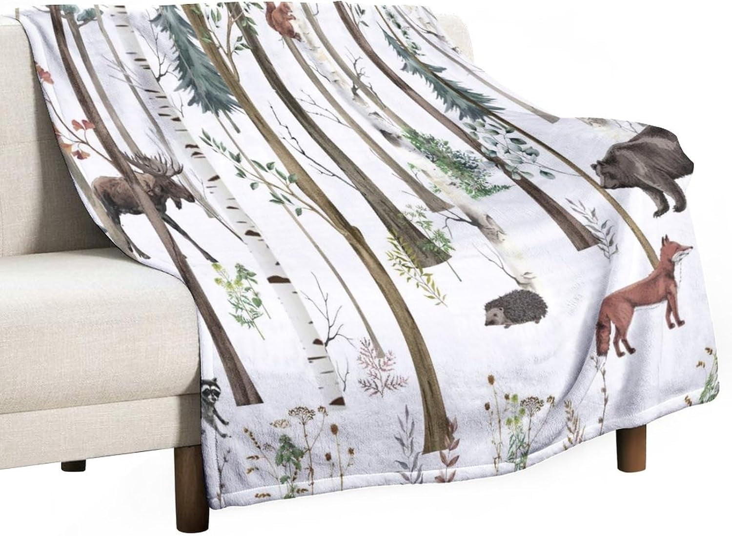 Rustic Forest Flannel Blankets for Kids, Vintage Lodge Forest Cabin ...