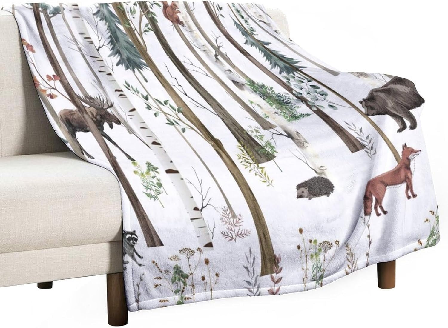 Rustic Forest Flannel Blankets for Kids, Vintage Lodge Forest Cabin ...