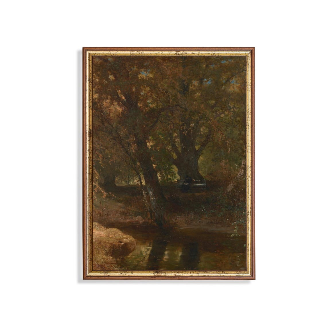 Rustic Forest Landscape Vintage Cabin Decor Mailed Art UNFRAMED Poster ...