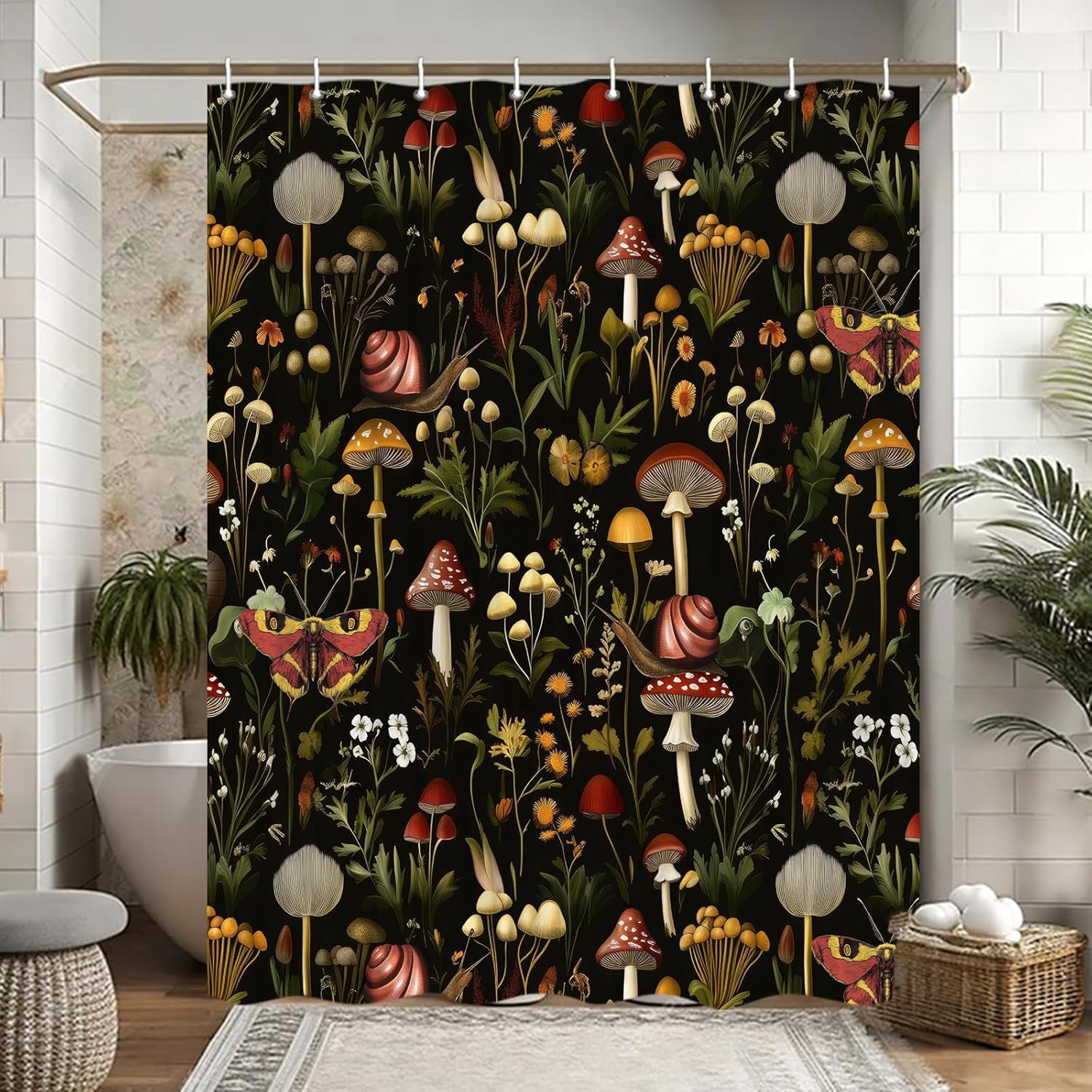 Rustic Forest Shower Curtain - Lodge Cabin Woodsy RV Wildlife Animals ...