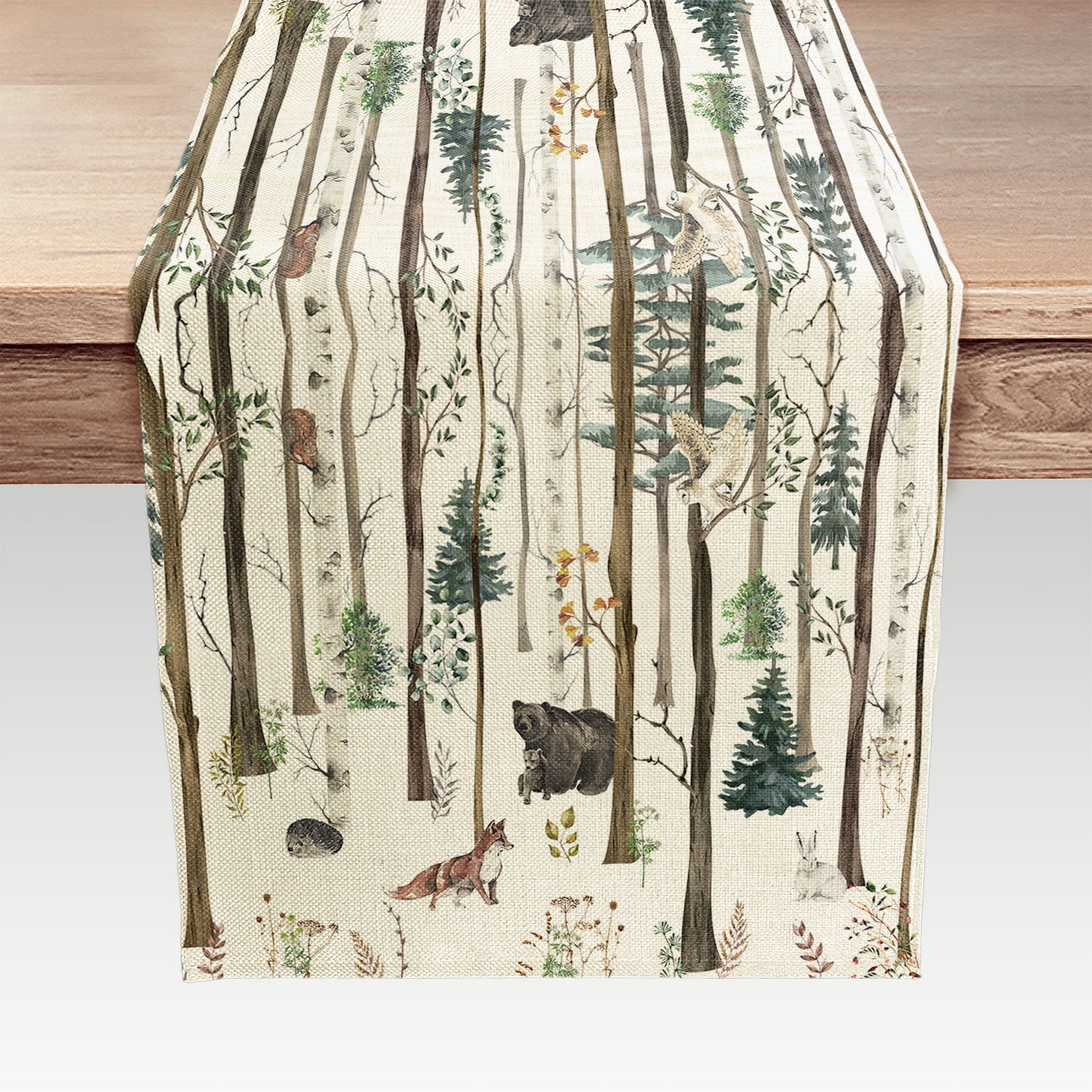 Rustic Forest Table Runner, Rustic Lodge Forest Cabin Country Hunting ...