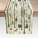 Rustic Forest Table Runner, Rustic Lodge Forest Cabin Country Hunting ...