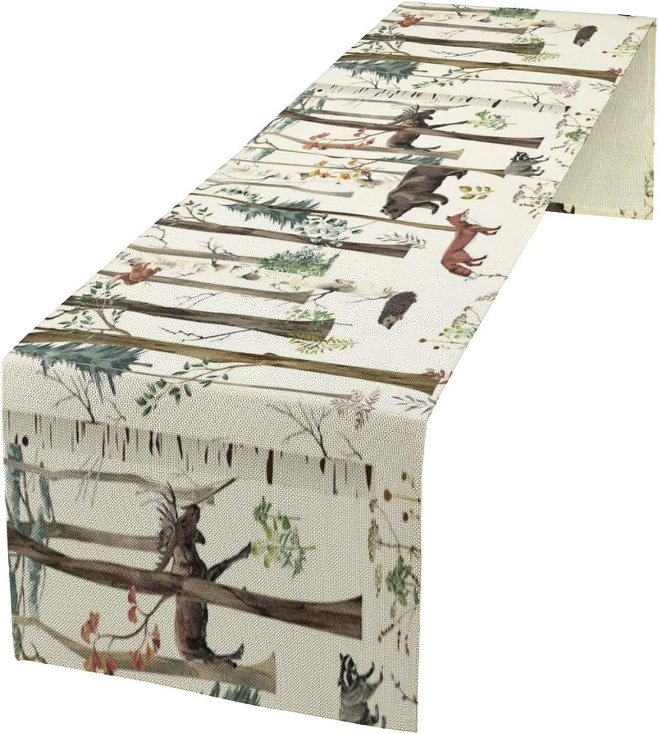 Rustic Forest Table Runner, Vintage Lodge Forest Cabin Country Hunting ...