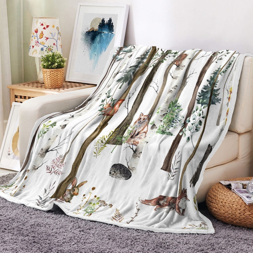 Rustic Forest Throw Blanket, Rustic Lodge Forest Cabin Country Hunting ...
