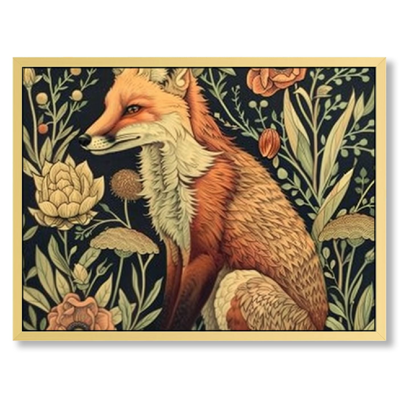 Rustic Fox , Cute Fox Print Painting,Vintage Animal Poster Decor Nature ...