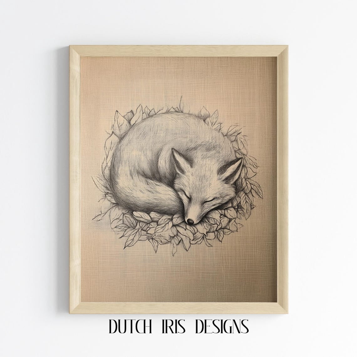 Rustic Fox Pencil Sketch Art, Animal Illustration, Cozy Vintage Style ...