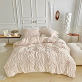 Nayoroom Rustic French Style Textured Flower King Duvet Cover Set ...