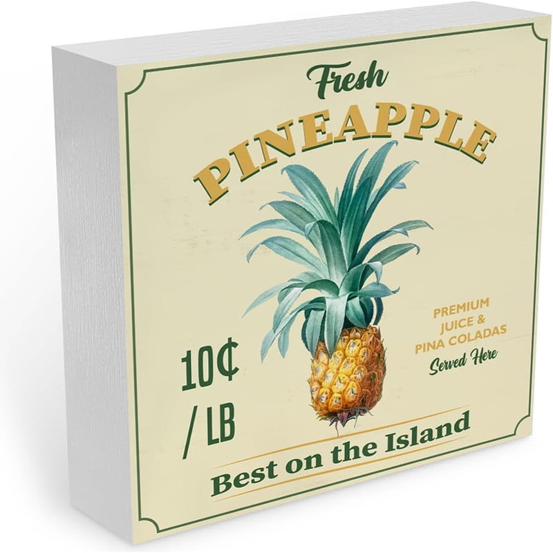Rustic Fresh Pineapple Wood Box Sign, Farmhouse Summer Artwork Decor ...