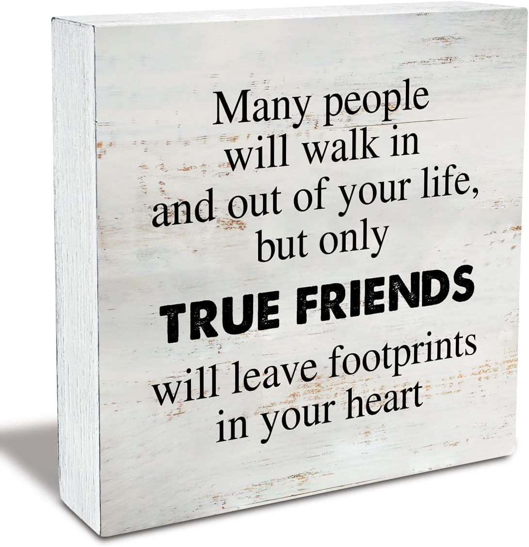Rustic Friend Wood Box Sign True Friends will Leave Footprints in Your ...
