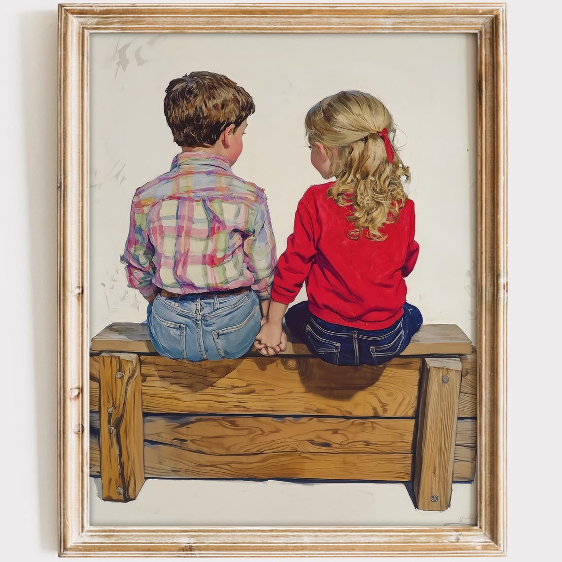 Rustic Friendship Art Print On Bench Living Room Or Hallway UNFRAMED ...
