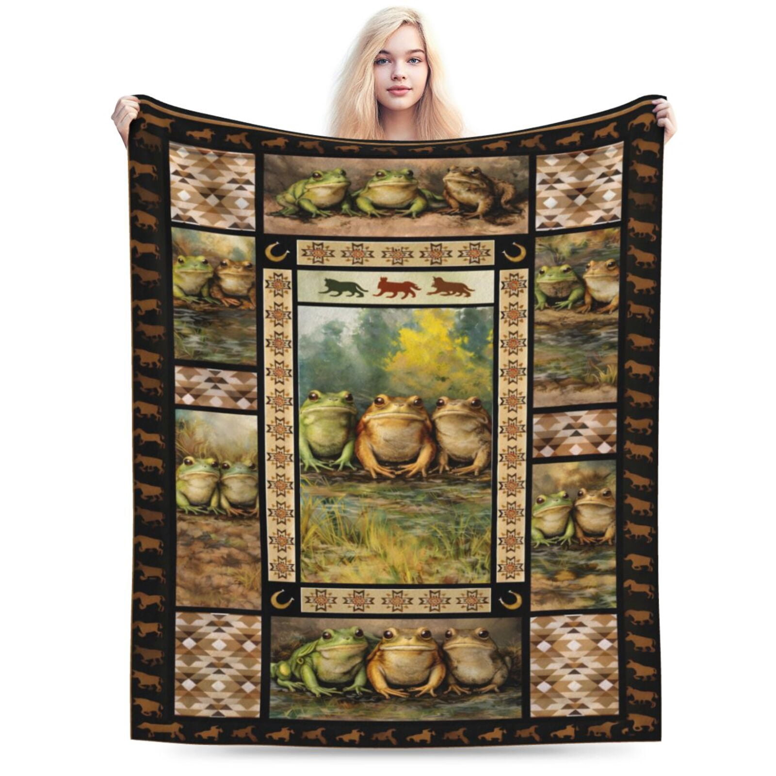 Rustic Frog Blanket, Southwest Wildlife Lodge Throw, Cabin Farmhouse ...