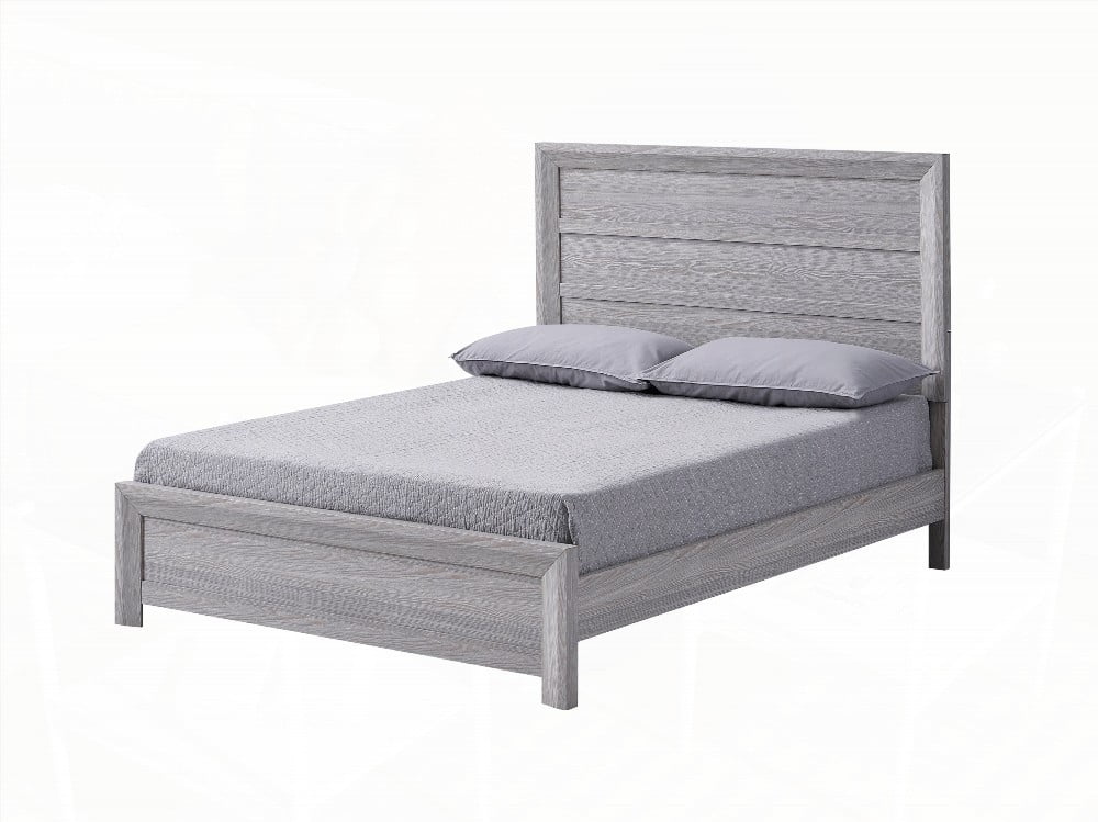 Rustic Full Size Bedroom Furniture Panel Bed in Gray Contemporary ...