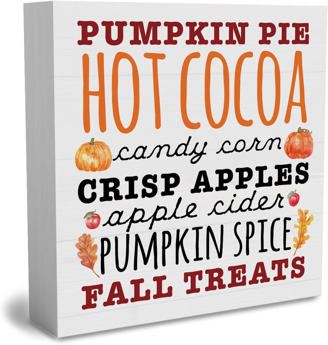 Rustic Funny Autumn Wood Box Sign, Farmhouse Pumpkin Artwork Decor ...