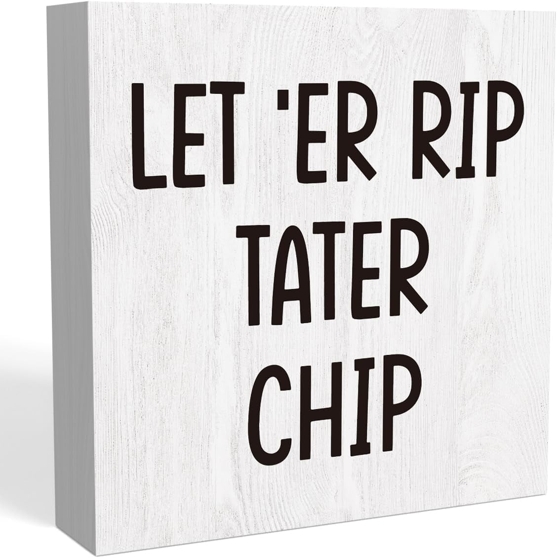 Rustic Funny Farmhouse Bathroom Toilet Decor Let'er Rip Tater Chip Wood ...