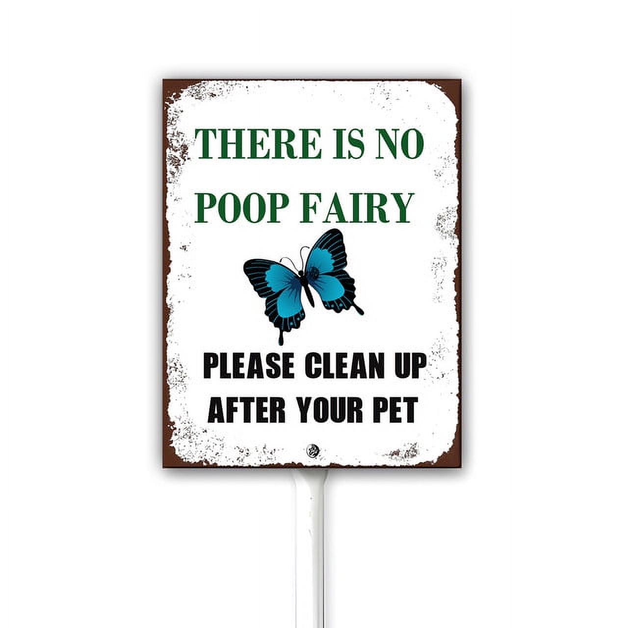 Rustic Funny Poop Fairy Yard Sign Dog Poop Yard Sign With Stake, No Dog ...