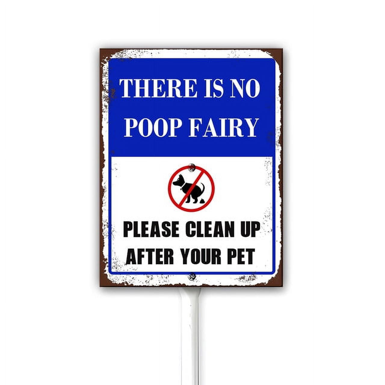 Rustic Funny Poop Fairy Yard Sign Dog Poop Yard Sign With Stake, No Dog ...