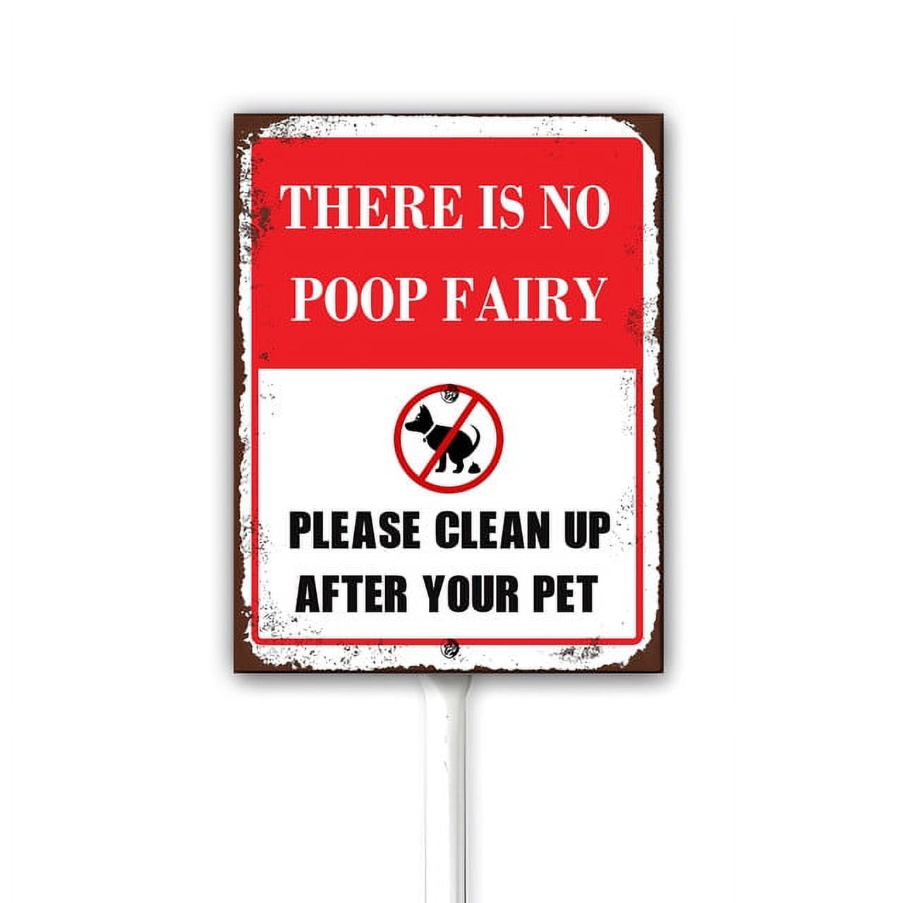 Rustic Funny Poop Fairy Yard Sign Dog Poop Yard Sign With Stake, No Dog ...